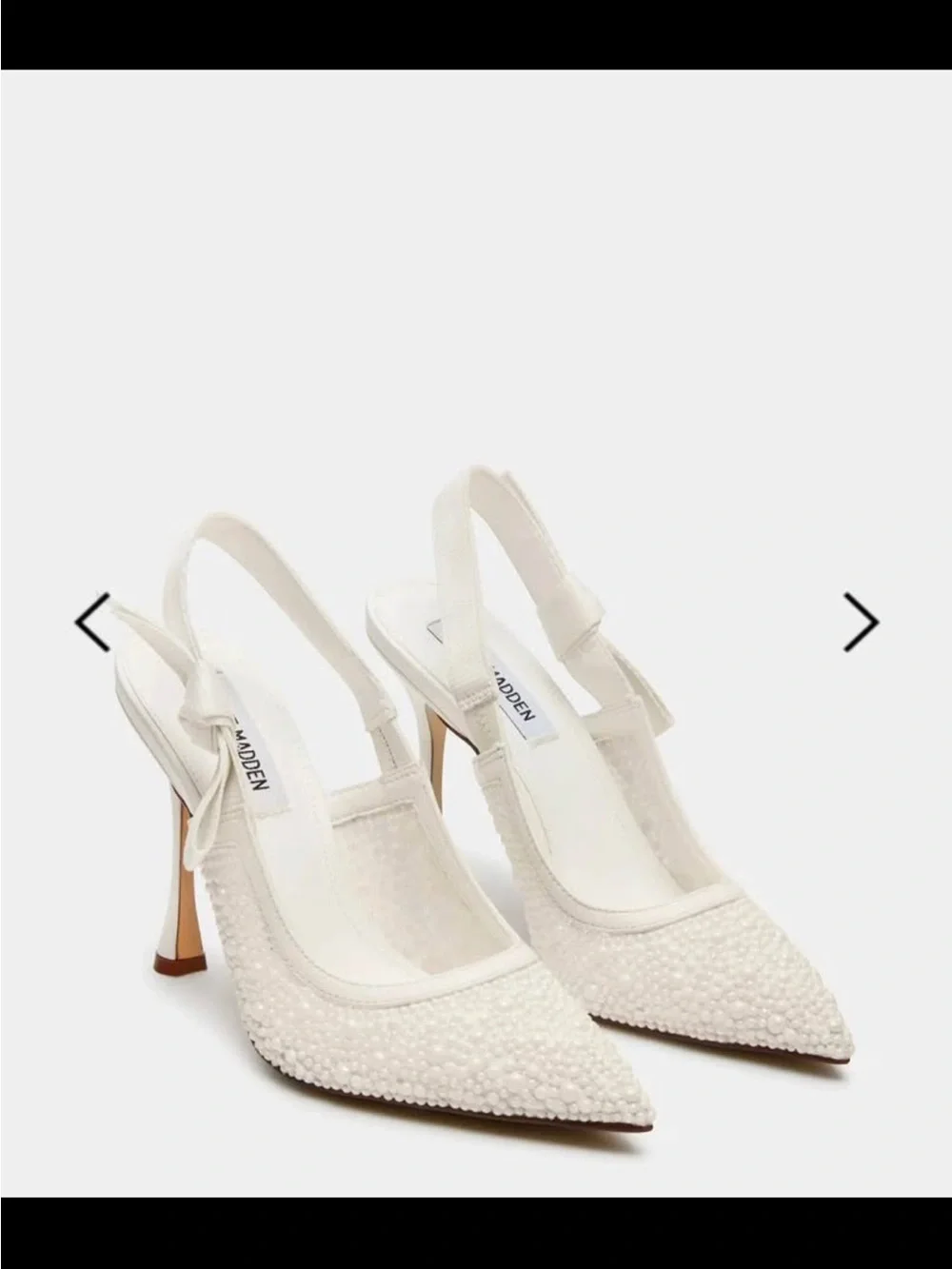 Steve Madden | Shoes | Steve Madden Ivory Beaded Slingback Pointed ...